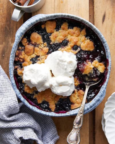 Air Fryer Blueberry Cobbler - Bites with Bri