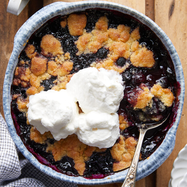 Air Fryer Blueberry Cobbler - Bites with Bri