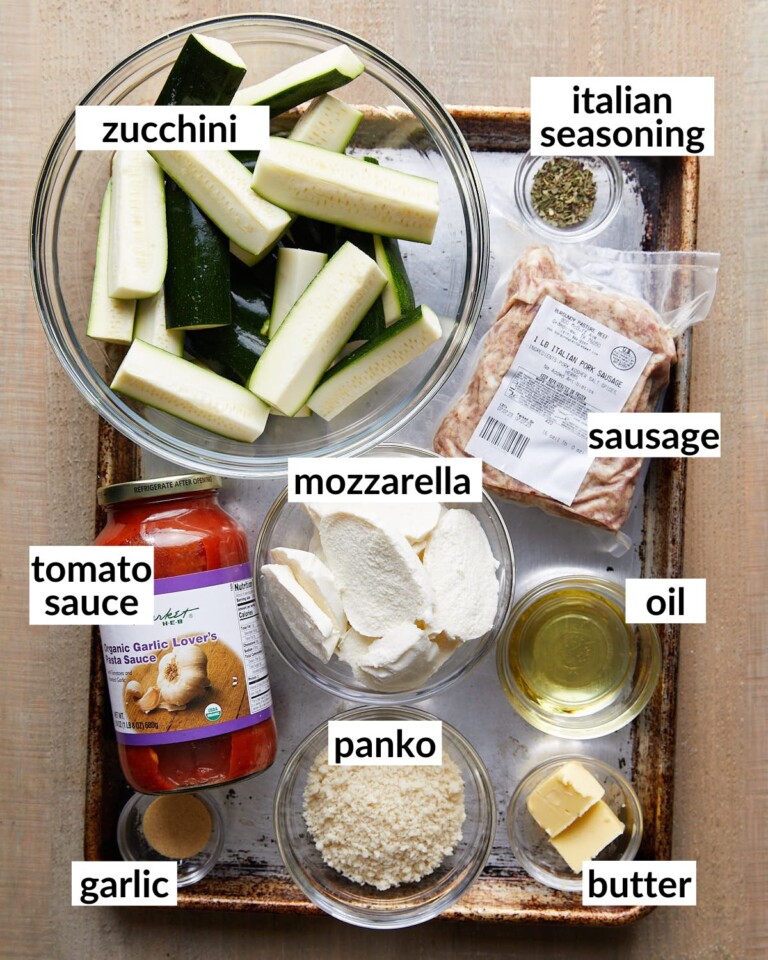 Italian Baked Zucchini with Tomato Sauce & Cheese - Bites with Bri
