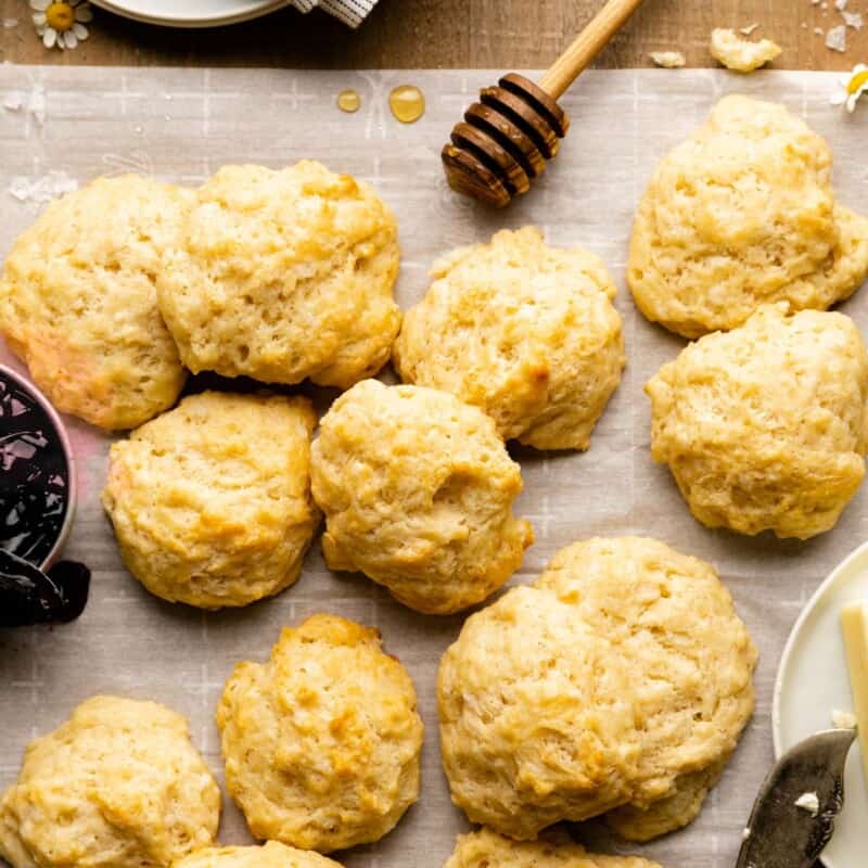 Homemade Drop Biscuit Recipe (No Milk) - Bites with Bri
