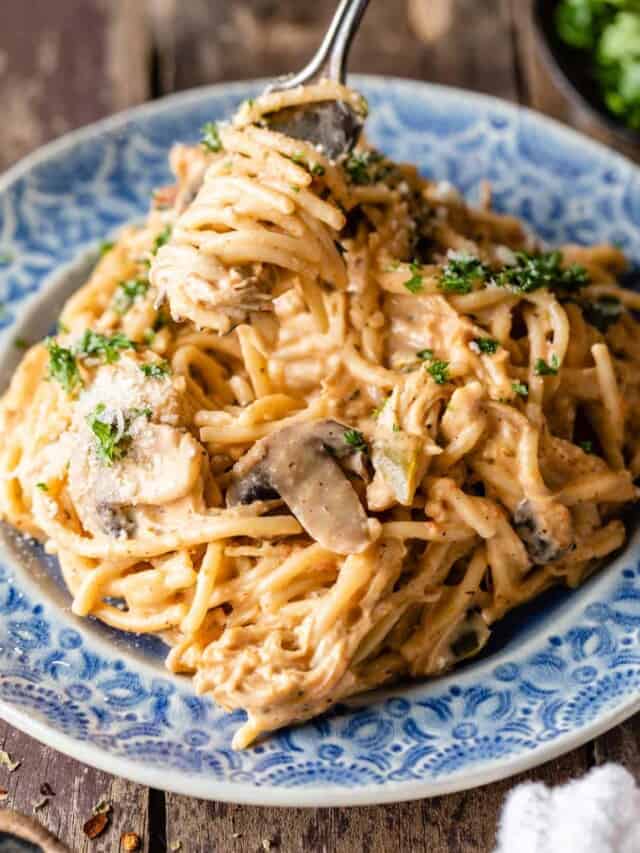 Instant Pot Chicken Spaghetti - Bites with Bri