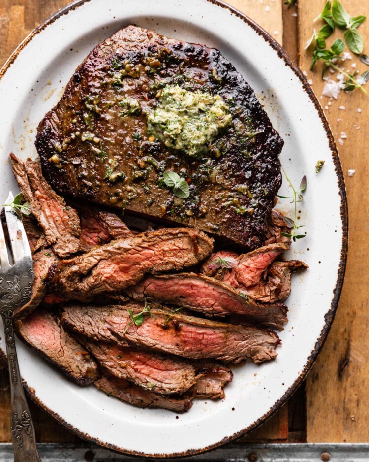 Cast Iron Flank Steak (No Marinade) - Bites with Bri