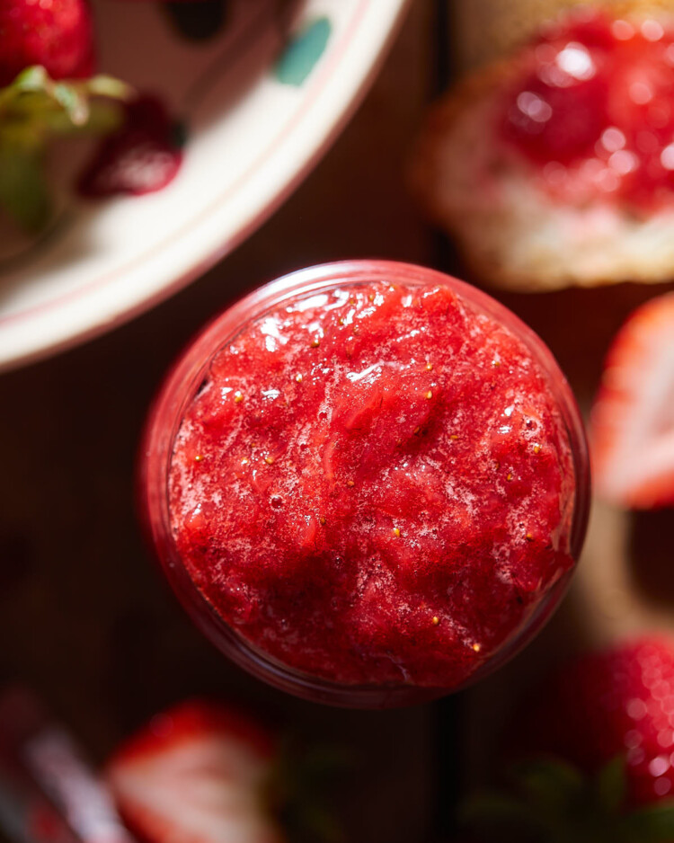 How To Make Homemade Strawberry Preserves (3 Ingredients) - Bites with Bri