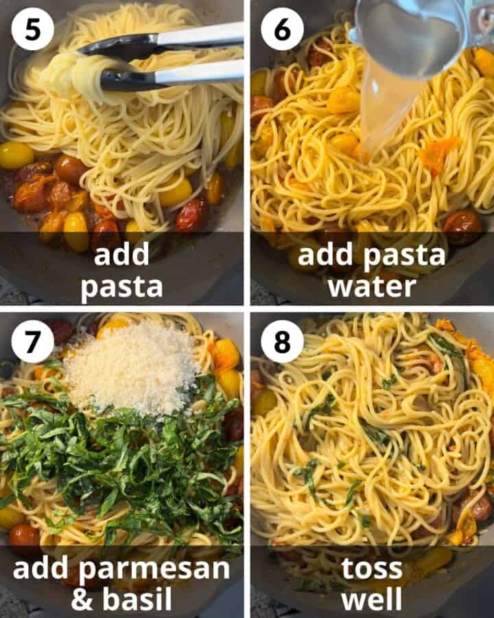 Basil Pasta with Cherry Tomatoes - Bites with Bri