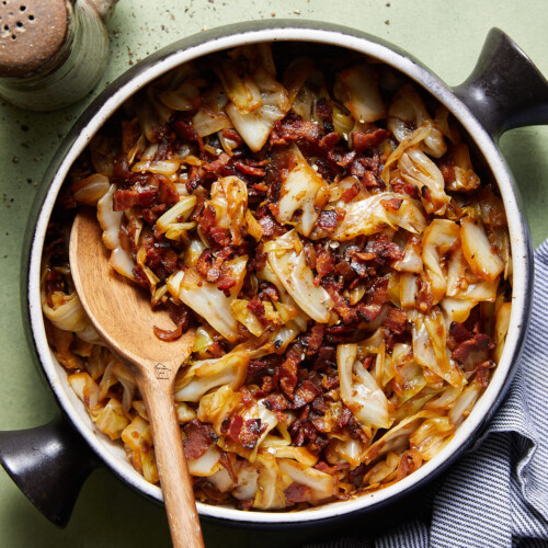 Fried Cabbage with Bacon & Onions - Bites with Bri