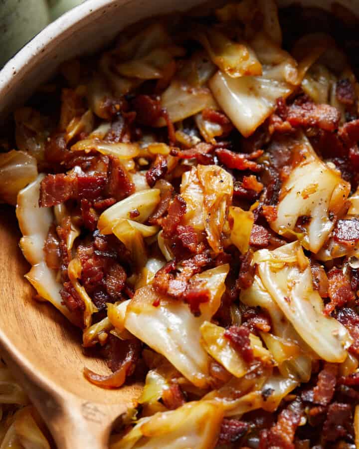 Fried Cabbage with Bacon & Onions - Bites with Bri