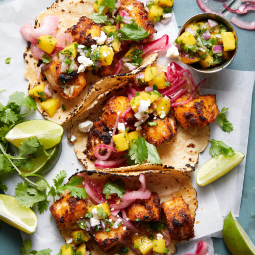 Fish Tacos with Mango Salsa - Bites with Bri