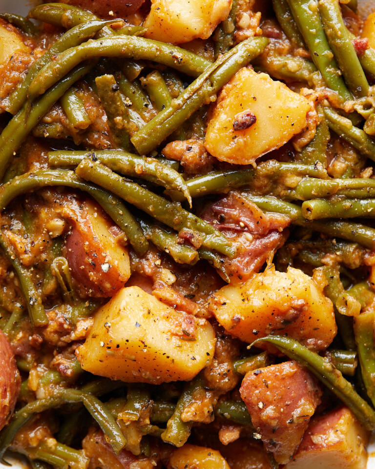 Green Beans and Potatoes Recipe (Southern Style) - Bites with Bri