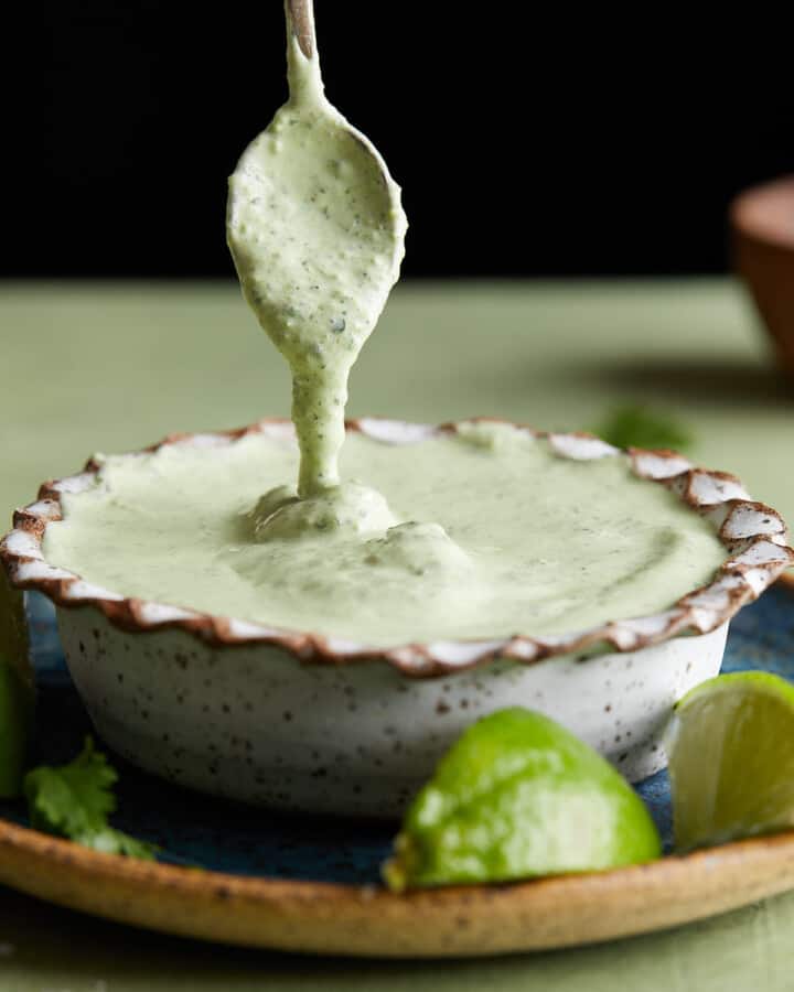 The Best Poblano Cream Sauce (Roasted) - Bites with Bri