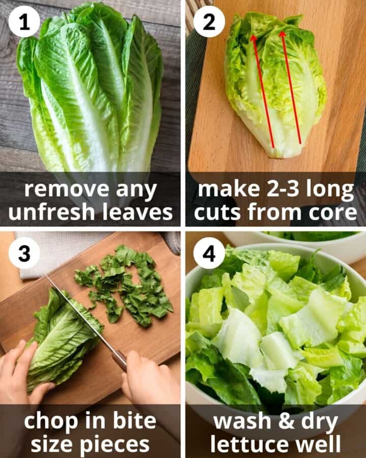 How To Cut Romaine Lettuce for Salad (Caesar, etc.) - Bites with Bri
