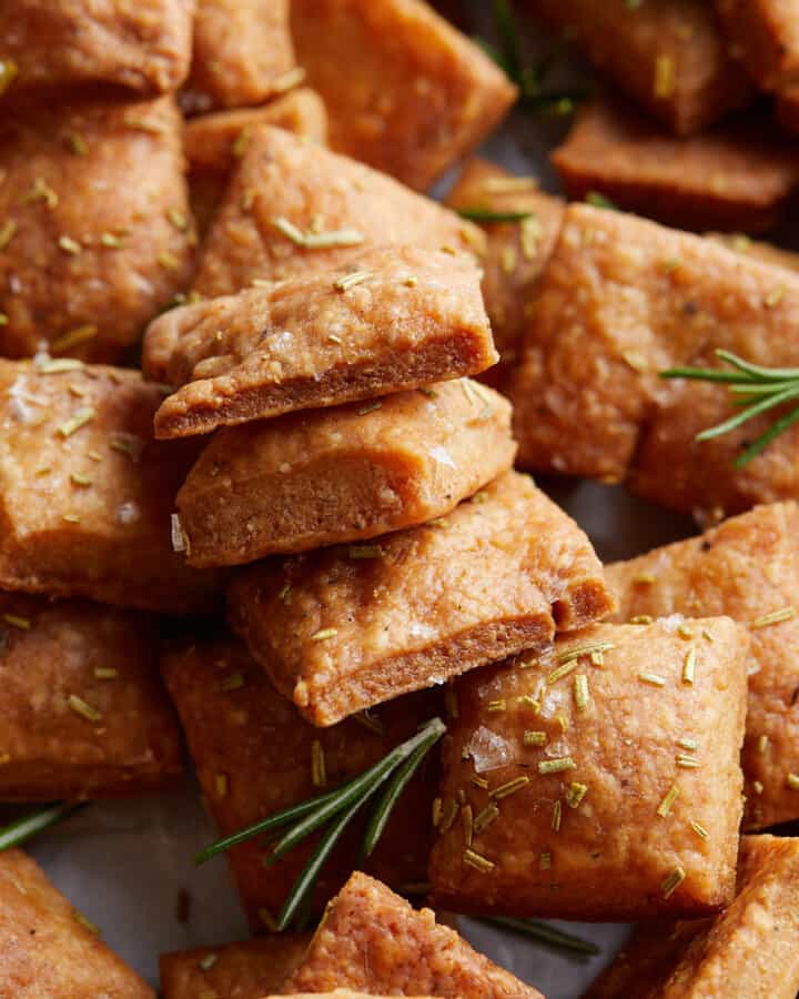 Parmesan Rosemary Crackers Recipe - Bites with Bri