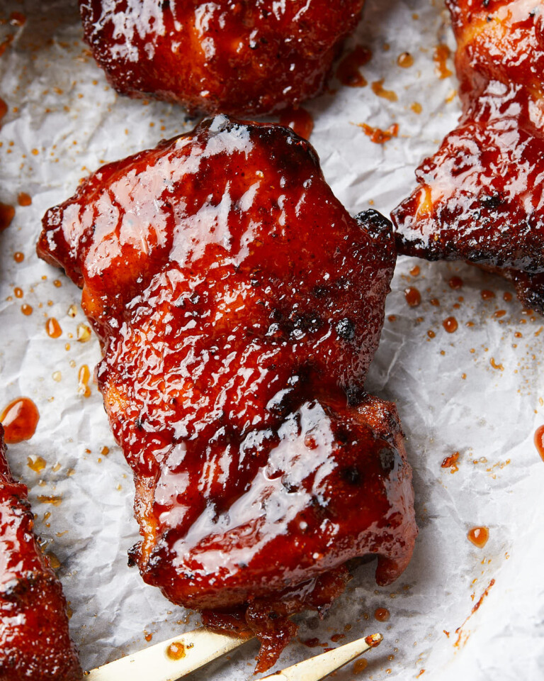 Air Fryer BBQ Chicken Thighs - Bites with Bri