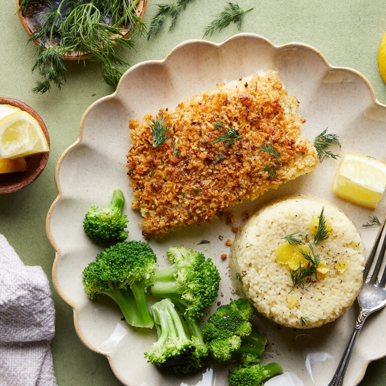 Baked Halibut with Lemon Parmesan Panko - Bites with Bri