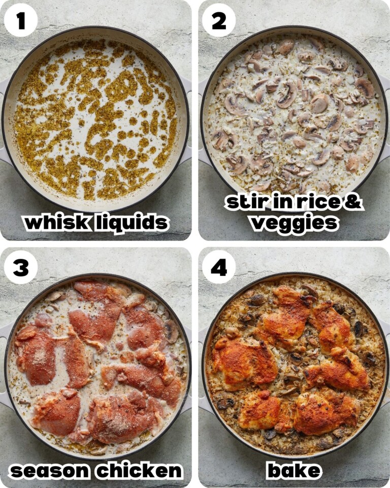 Oven Baked Chicken and Rice (One Pot) - Bites with Bri