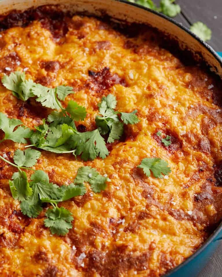 Easy Cornbread Cowboy Casserole with Jiffy Mix - Bites with Bri