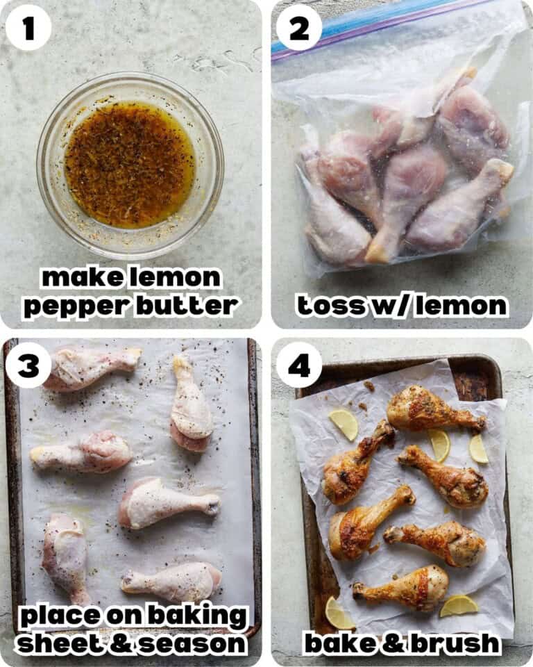 Crispy Baked Lemon Pepper Chicken Drumsticks (Legs) - Bites with Bri