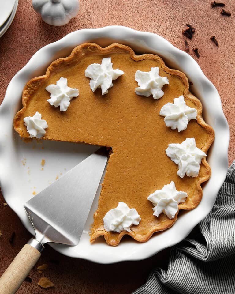 Cream Cheese Pumpkin Pie (with Sweetened Condensed Milk) - Bites with Bri