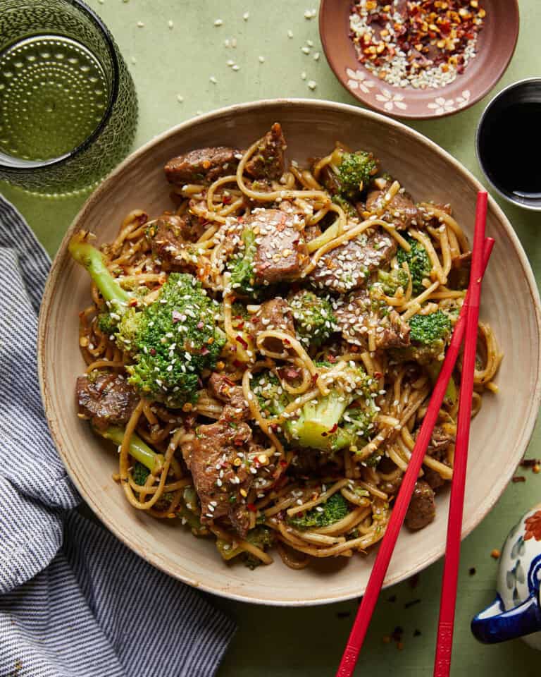 Easy Beef and Broccoli Noodles Stir Fry - Bites with Bri