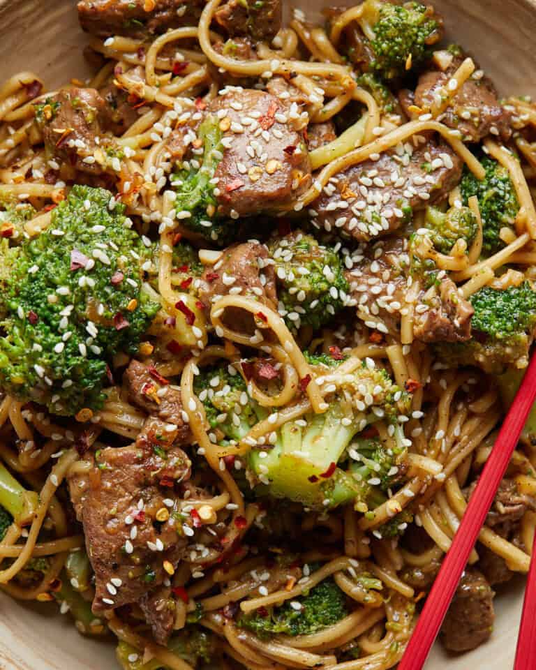 Easy Beef and Broccoli Noodles Stir Fry - Bites with Bri