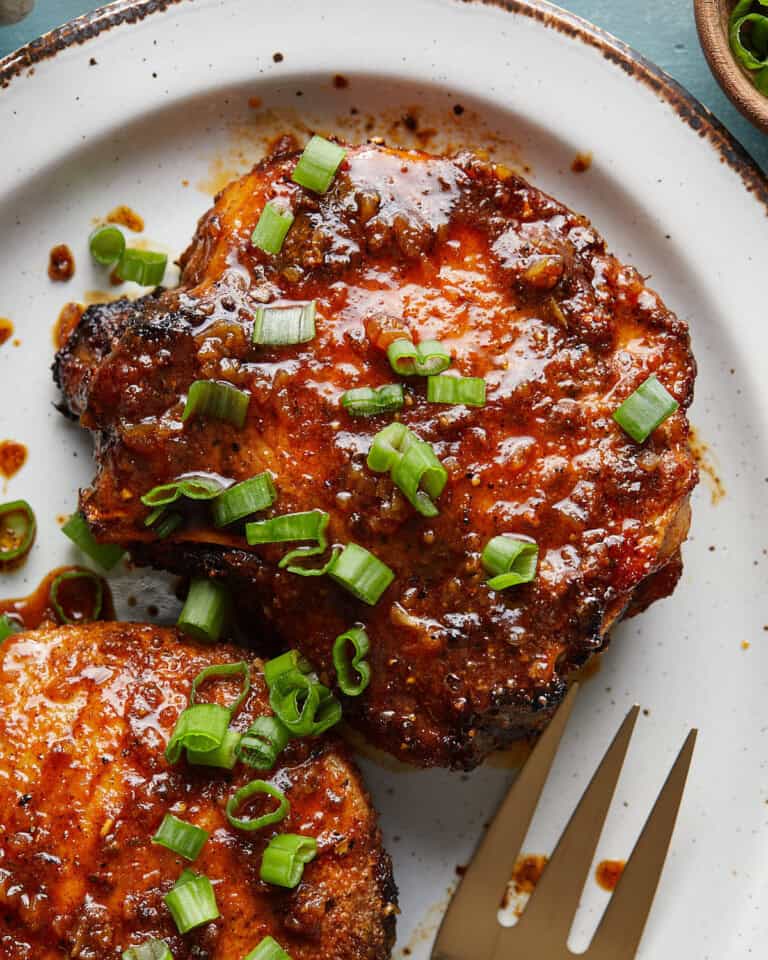 Sticky Honey Glazed Pork Chops Recipe - Bites with Bri