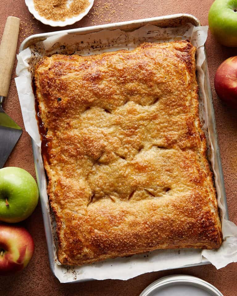 Easy Puff Pastry Apple Pie (Slab Style) - Bites with Bri