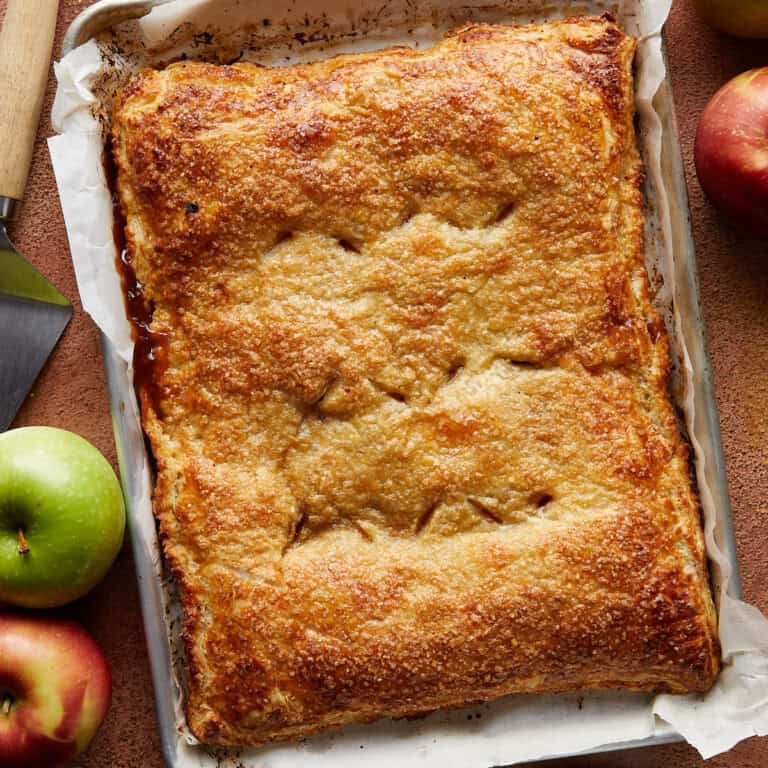 Easy Puff Pastry Apple Pie (Slab Style) - Bites with Bri