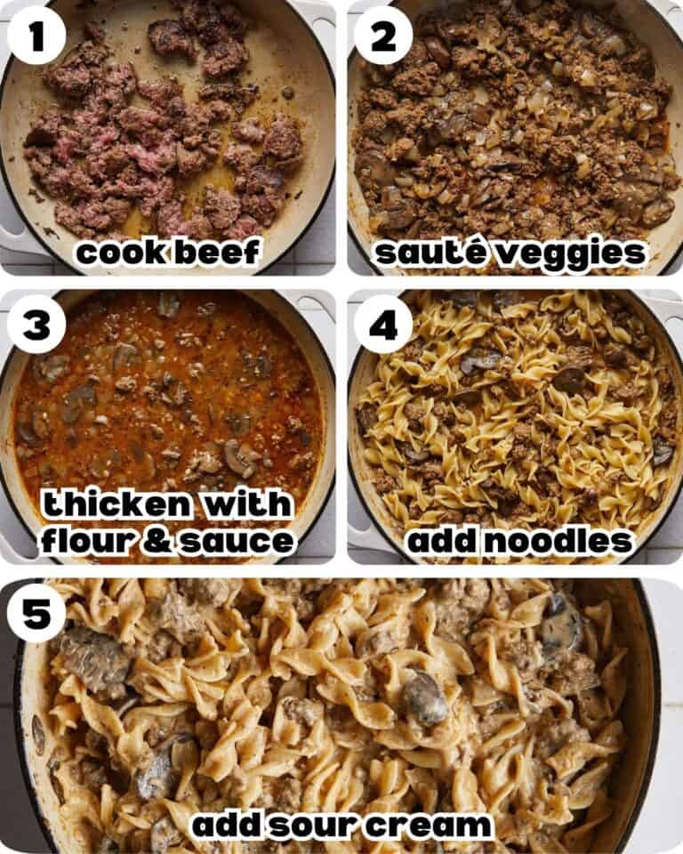 Easy Beef Stroganoff with Ground Beef - Bites with Bri