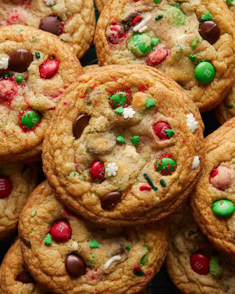 Easy Christmas Chocolate Chip Cookies - Bites with Bri