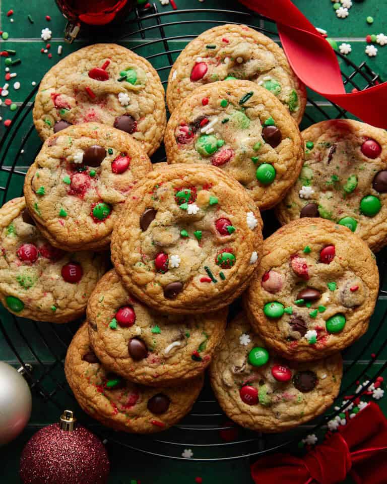 Easy Christmas Chocolate Chip Cookies - Bites with Bri