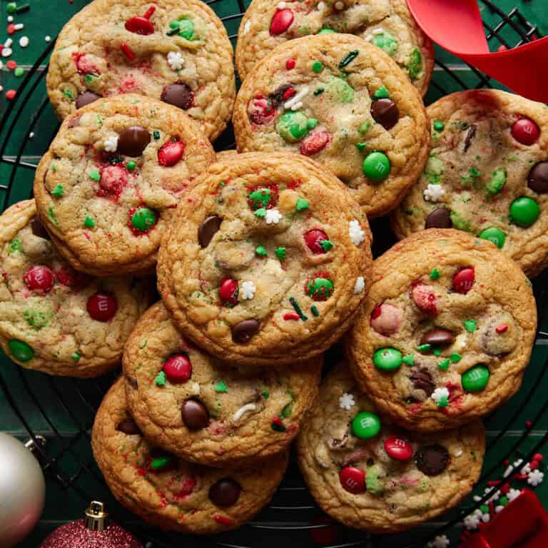 Easy Christmas Chocolate Chip Cookies - Bites with Bri