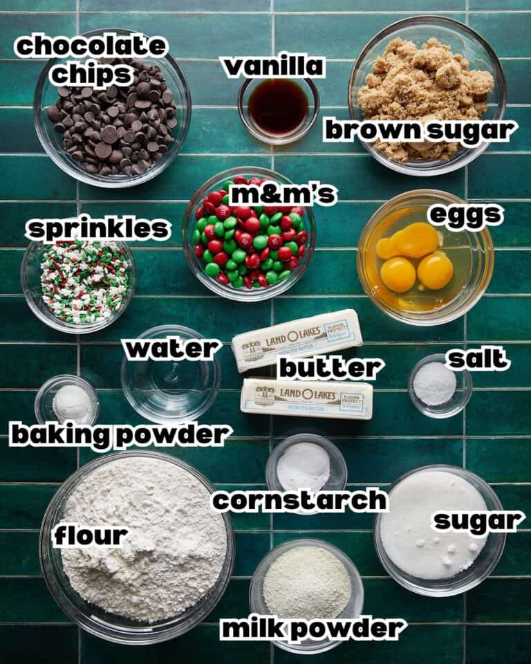 Christmas Chocolate Chip Cookies with M&M’s - Bites with Bri