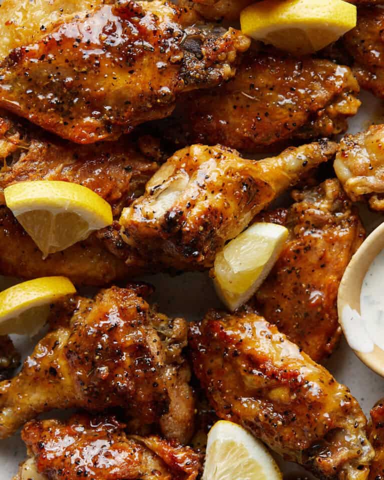Honey Lemon Pepper Wings - Bites with Bri