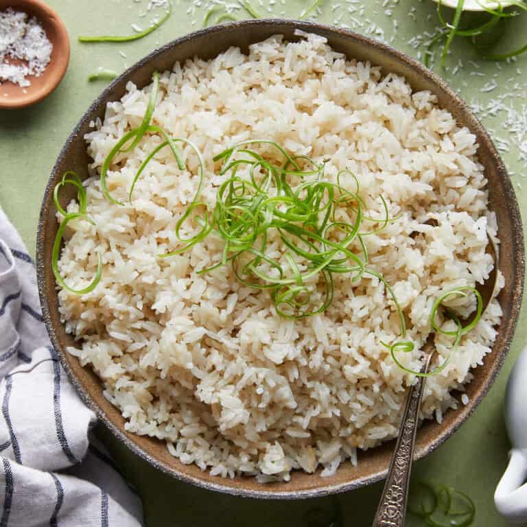 One Pot Coconut Jasmine Rice Recipe - Bites with Bri