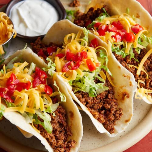 Easy Homemade Ground Beef Soft Tacos - Bites with Bri