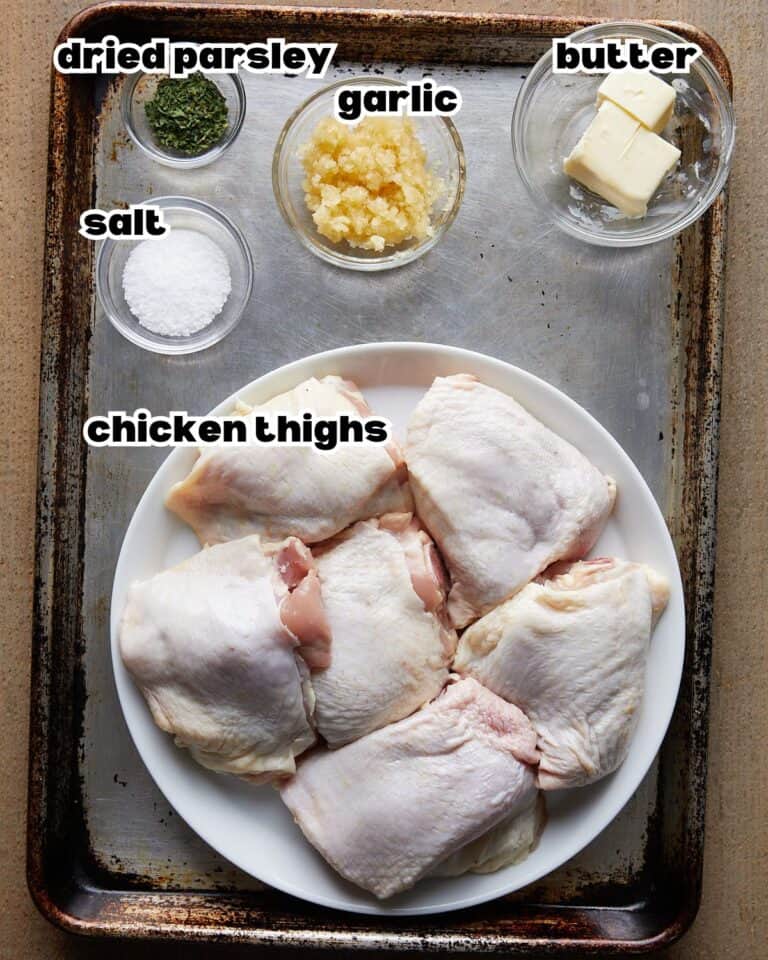 Garlic Butter Chicken Thighs (Baked & Crispy) - Bites with Bri